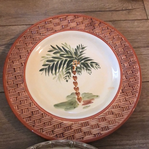 Home Trends | Dining | Sale Two Palm Tree Plates One Hand Painted ...